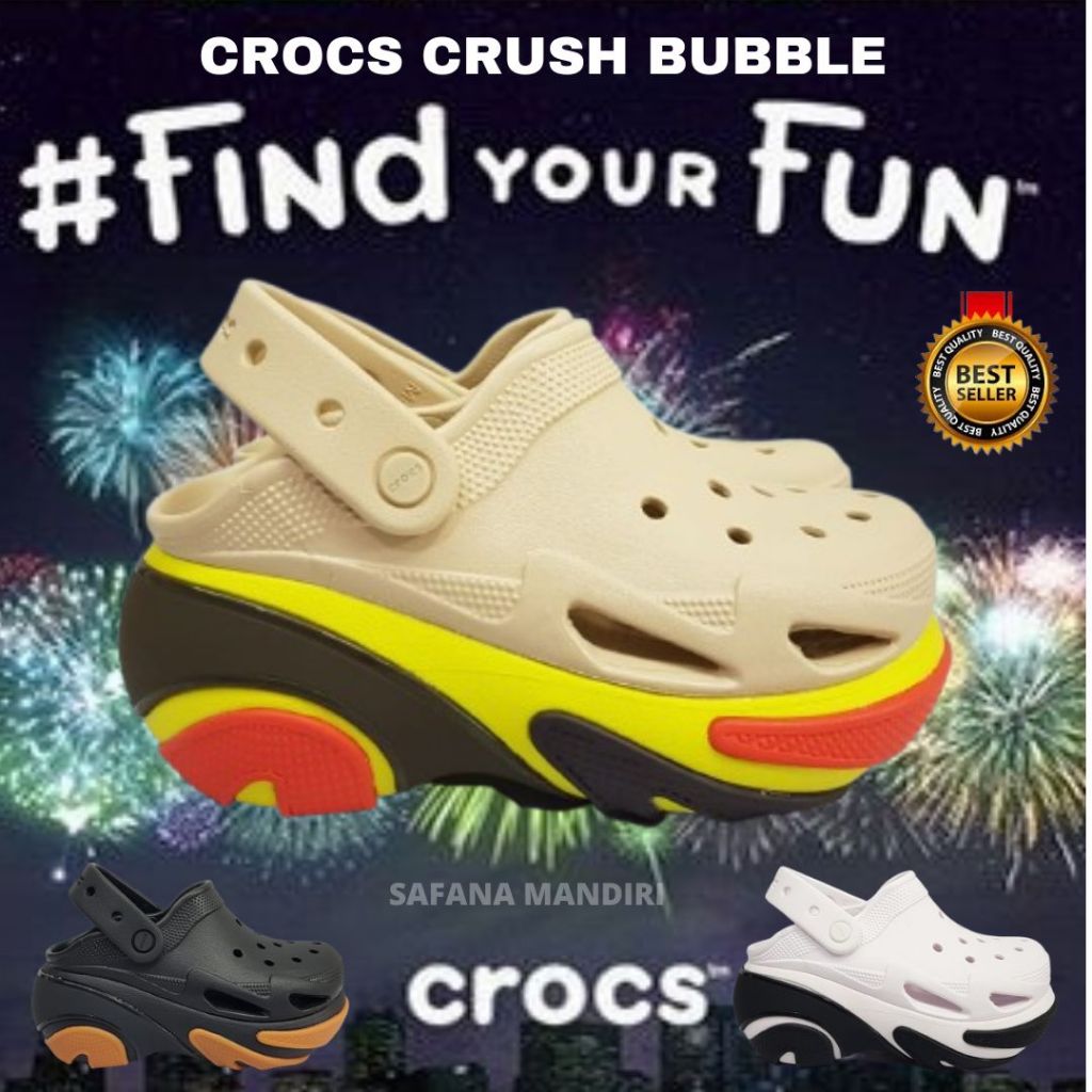Jual Sandal CROCS CRUSH BUBBLE Unique Original Exclusive Brand Footwear ...