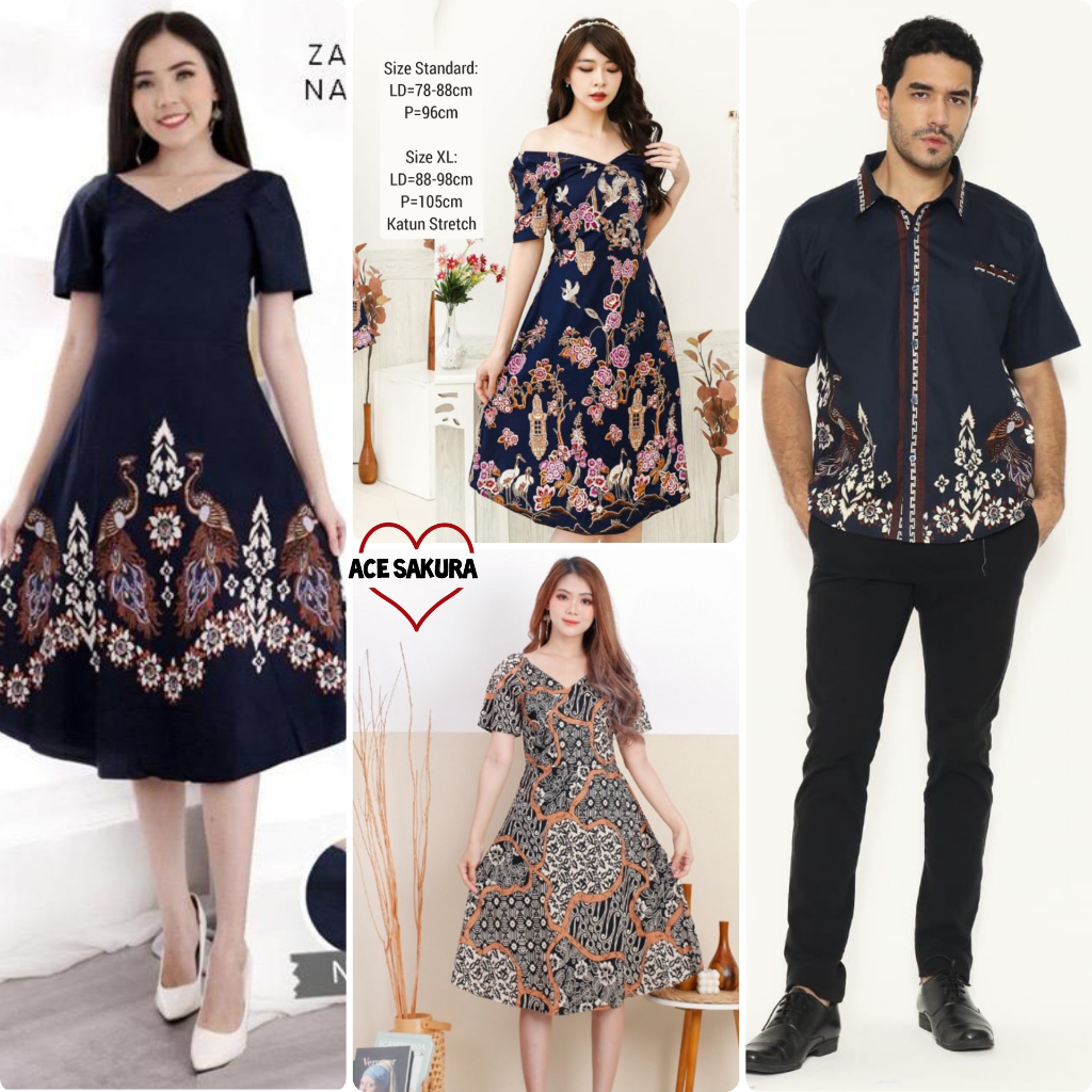 Jual DRESS BATIK NATALIE TERUSAN KERJA KANTOR WANITA 135 MURAH Leher ...