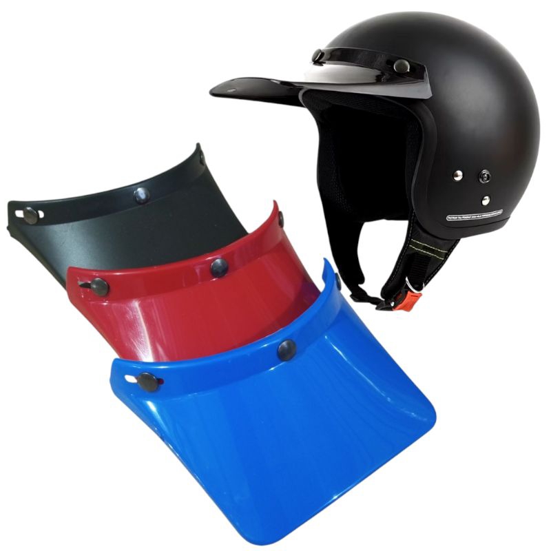 Jual Pet Helm Panjang Polos || Pet helm retro panjang 3 kancing helm ...