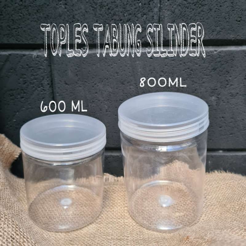 Jual TOPLES TABUNG / TOPLES JAR PLASTIK / TOPLES KUE SNACK BENING ...