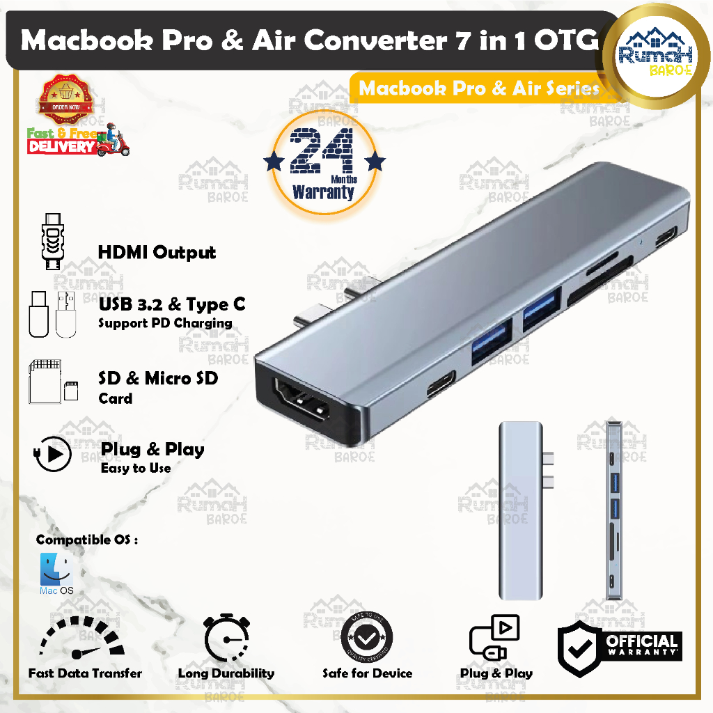 Jual Apple Macbook HDMI USB Type C Dock Hub Converter Adapter Macbook ...