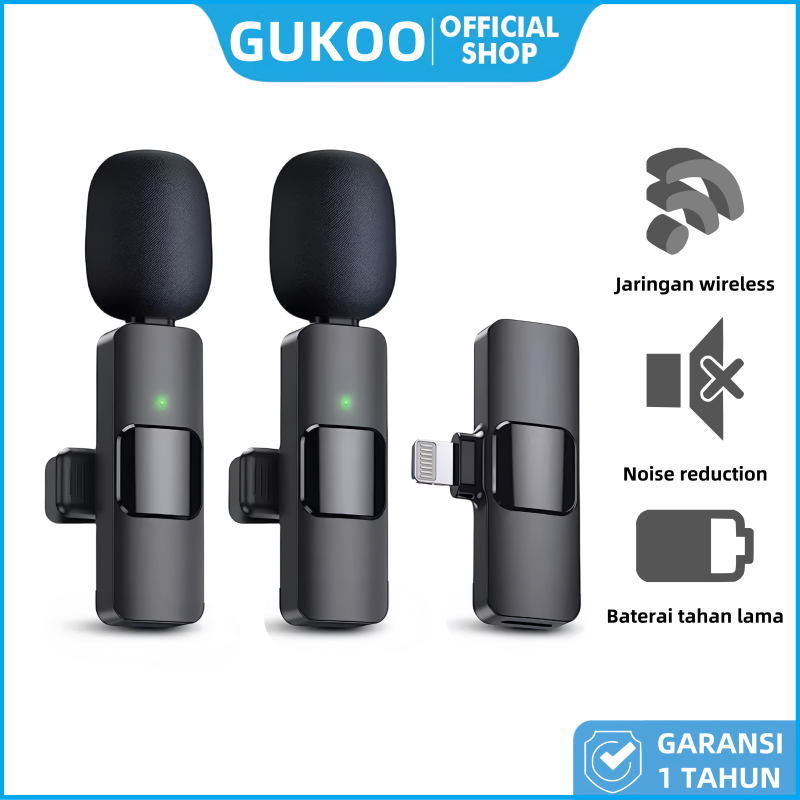 Jual GUKOO 2-in-1 Mic Clip Type-C & Lightning - 1 Mic untuk HP Android ...