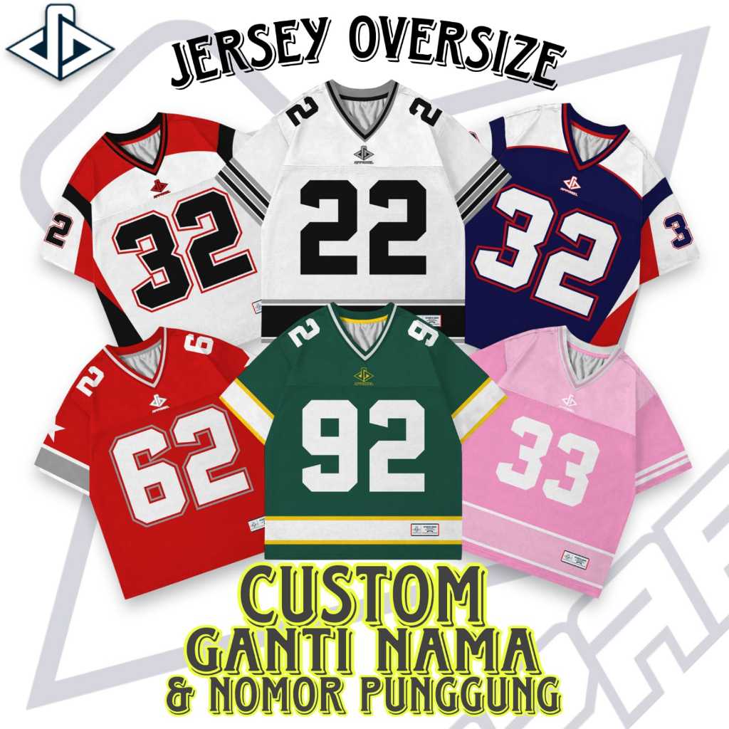 Jual RDA Jersey Oversize NFL Series Custom Nama & Nomor Punggung Jersey ...