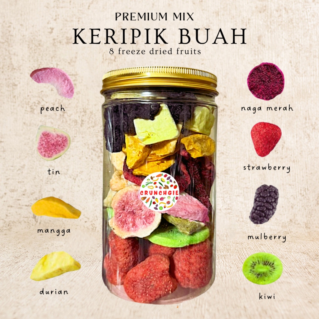 Jual 1L Keripik Buah Premium Mix | Snack Buah Kering | Keripik Strawberry | Keripik Buah Mix ...
