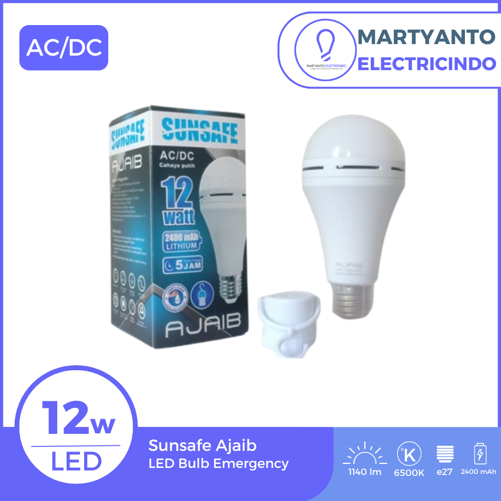 Jual Lampu LED Emergency Sunsafe Ajaib 12 Watt Warna Putih | Shopee ...