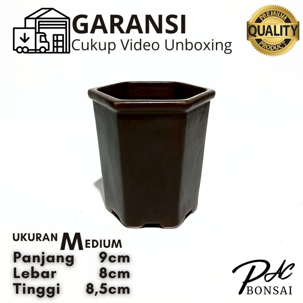 Jual PREMIUM Pot Bonsai Keramik Segi Enam Berkualitas Sukulen Kaktus Bonsai Air Terjun Cascade ...