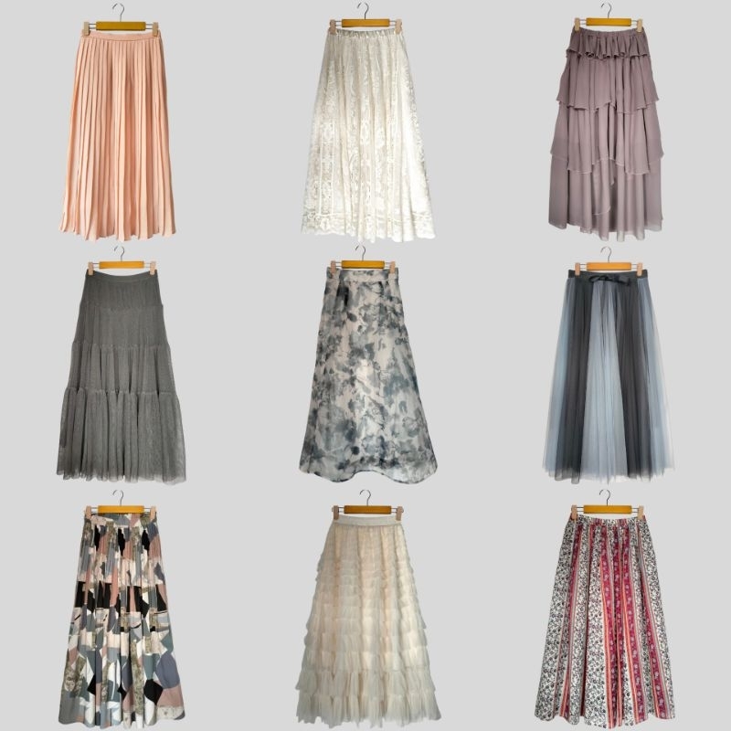Jual (Y) Rok Plisket Motif Vintage Tutu Brokat Organza Two Tone| Rok ...