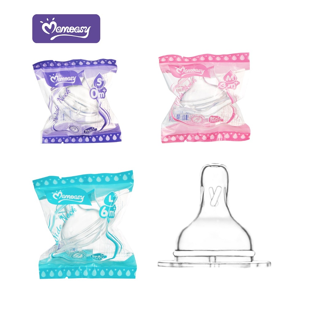 Jual Momeasy Dot Bayi Wide Neck 2pcs / Silicone Nipple Wide Neck ...