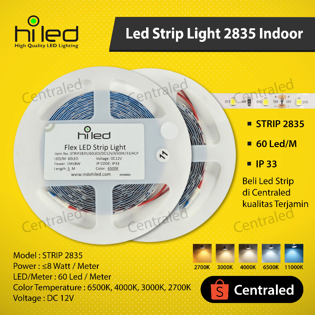 Jual Hiled Led Strip 2835 60 Led Indoor / Lampu Ledstrip 2835 60 Mata ...