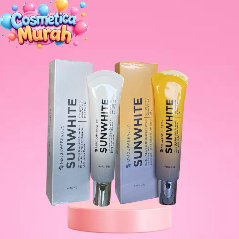 Jual ab] MS GLOW SUNWHITE spf 50 PA ++++ 35 GR - sunscreen wajah ...