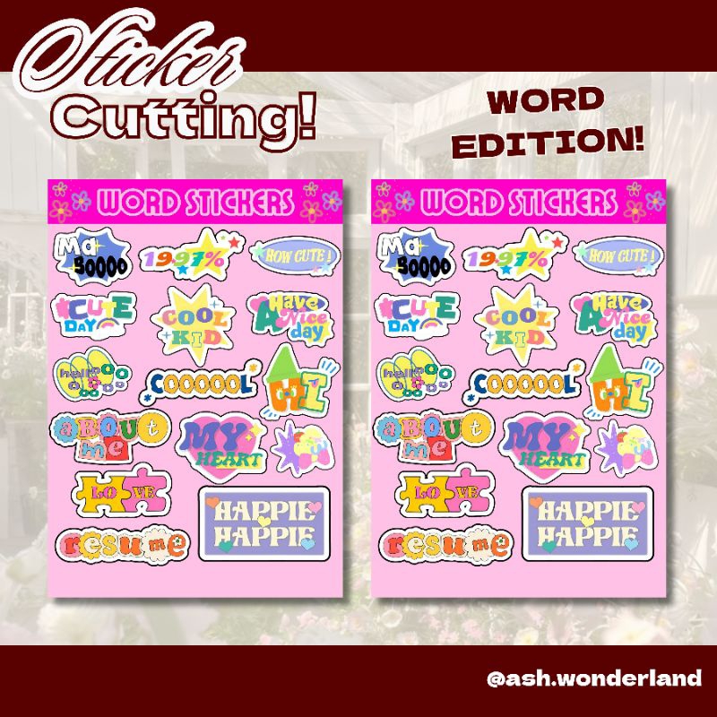 Jual Sticker Cutting!STICKER PACK- WORD PINK EDITION!(READY STOCK ...
