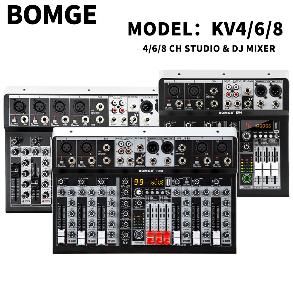 Jual BMG KV4/6/8 Audio Interfacer DJ Mixer Sound Board 16-Bit DSP ...