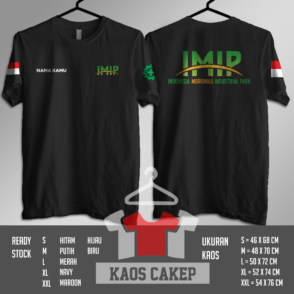 Jual Kaos IMIP Indonesia Morowali Industrial Park Logo Gratis Nama Kamu ...