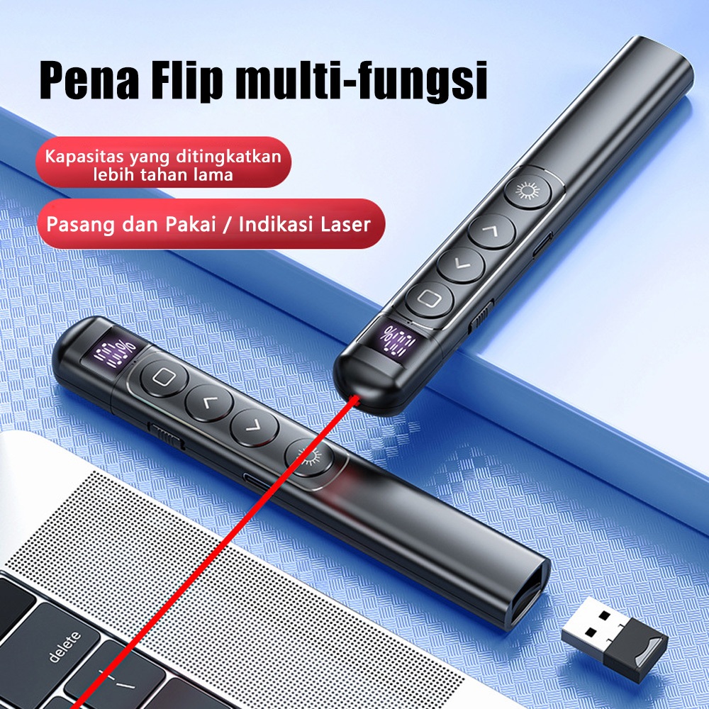 Jual NEW!!! Wireless Laser Pointer Presenter LED digital type-c Remote ...