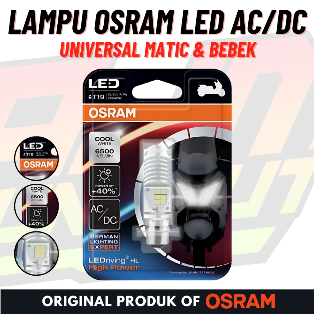 Jual Lampu Dop Depan LED Osram New AC/DC T19 Original Cool White 6500 ...