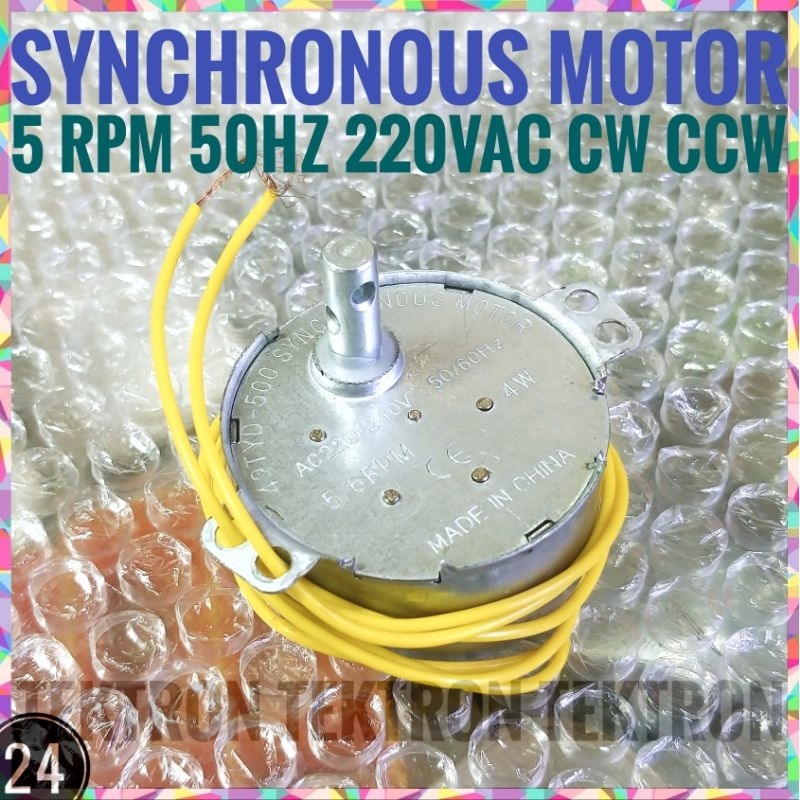 Jual Synchronous Motor 49TYD 500 5rpm 220VAC 50Hz CW CCW 4Watt 5 rpm 5 ...