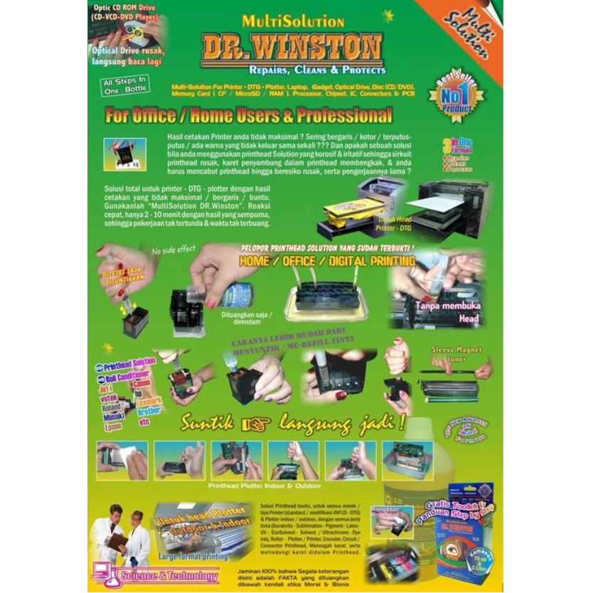 Jual DR Winston Cleaner Head Inkjet Printer Epson/Canon - 70ml | Shopee ...