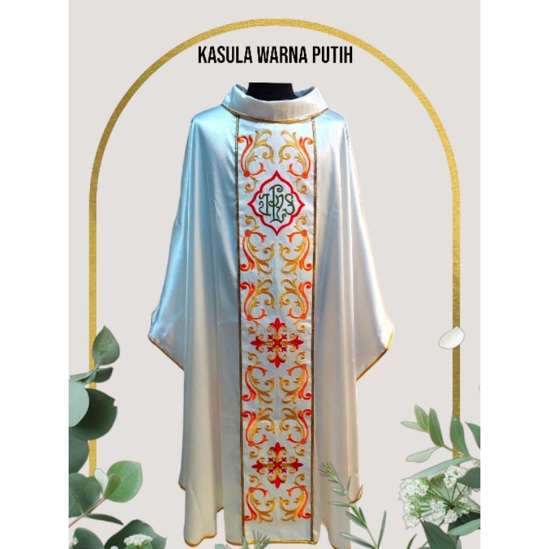 Jual Kasula Romo Imam Katolik//Chasuble//Kasula Warna Putih | Shopee ...