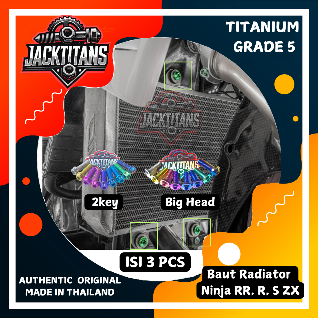 Jual Baut Titanium Radiator Ninja RR R S ZX Grade 5 Original Made In ...
