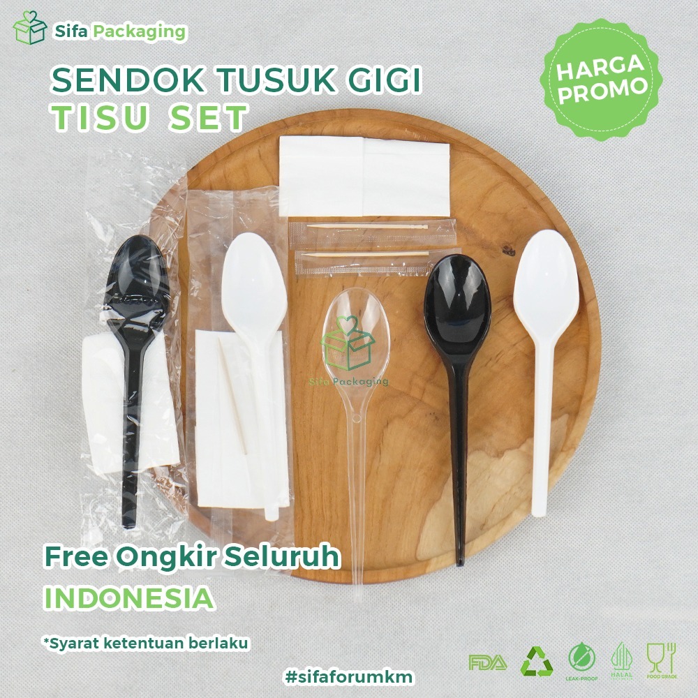 Jual Sendok Set Plastik Tisu Tusuk Gigi Higienis Set Sendok Plastik ...