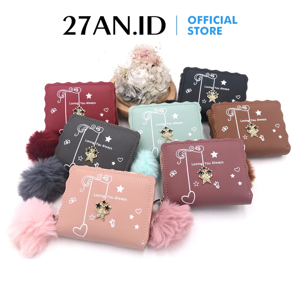 Jual (27AN.ID) COD DOMPET WANITA D18+POM2 FASHION TRENDY FASHION WALLET | Shopee Indonesia