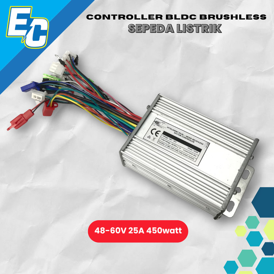 Jual Controller BLDC Brushless 48V-60V 25A 450watt Sepeda Listrik - 48 ...