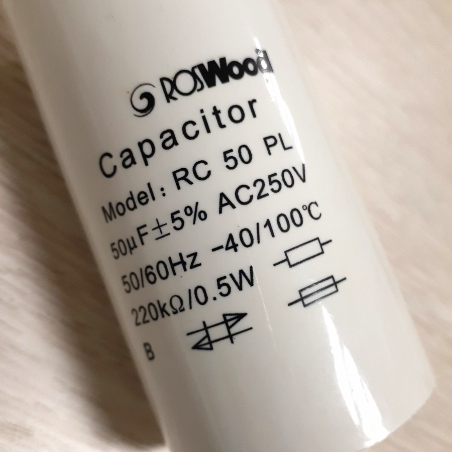 Jual CAPASITOR 50UF 250V 50/60Hz ROSWOOD | Shopee Indonesia