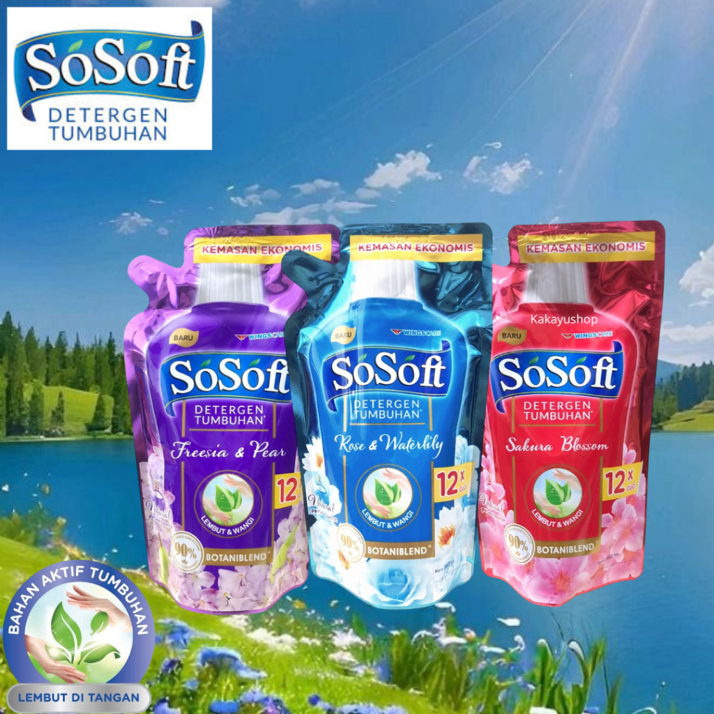 Jual SO SOFT Deterjen Cair Tumbuhan Refill 360ml | Shopee Indonesia