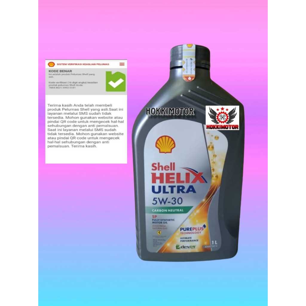 Jual OLI SHELL HELIX ULTRA 5W-30 1L BARCODE HIJAU ORIGINAL (FULL ...
