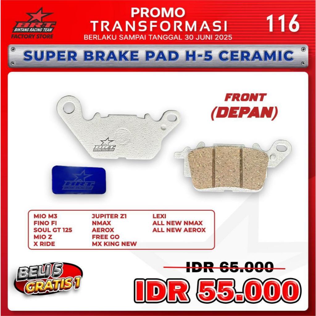 Jual Brake Pad Kampas Rem BRT H-5 Ceramic DEPAN | Shopee Indonesia