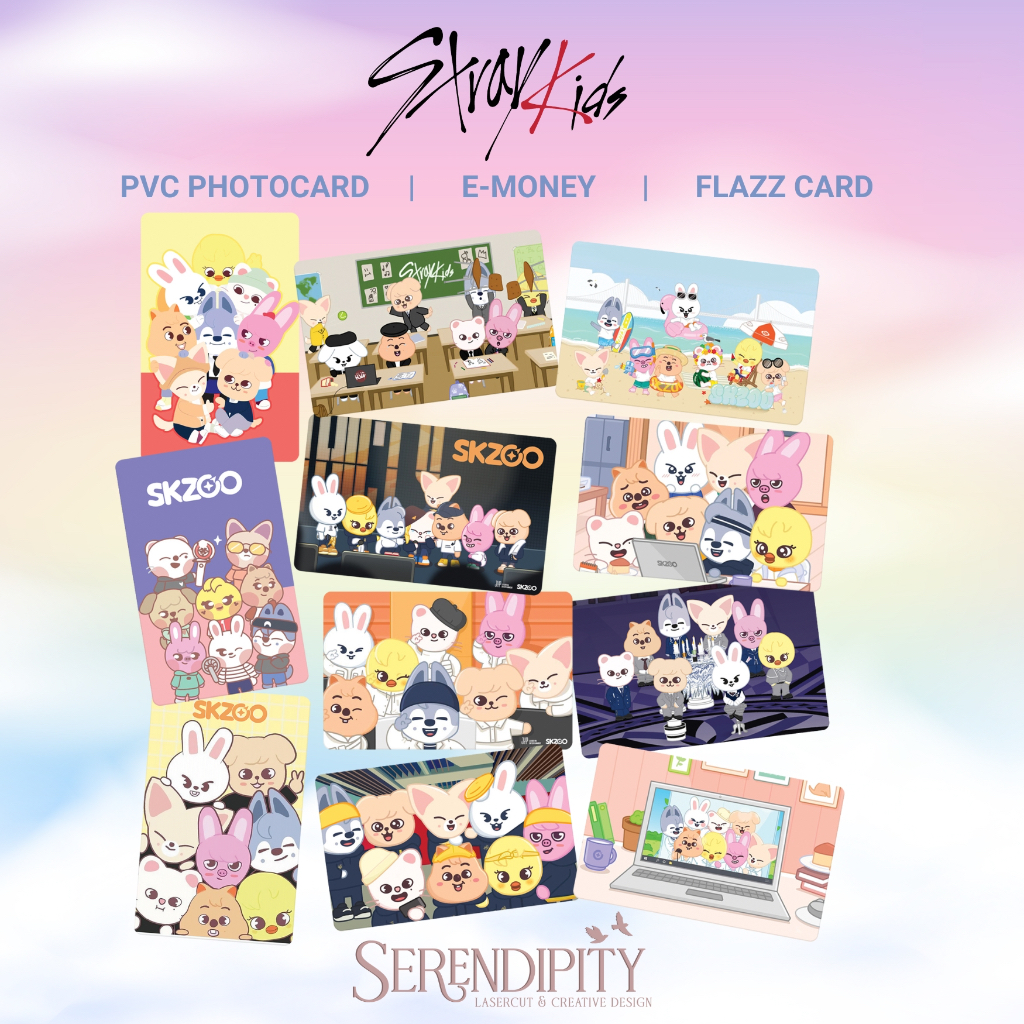 Jual PVC Photocard Emoney Flazz Stray Kids Skzoo Series | PVC photocard ...