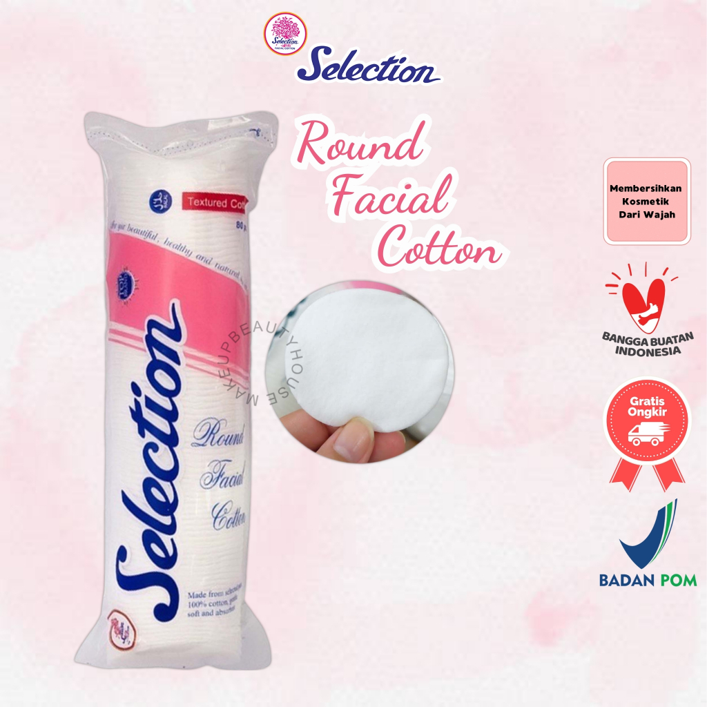 Jual KAPAS SELECTION Facial Cotton Round 80pcs - Kapas Tipis Toner ...