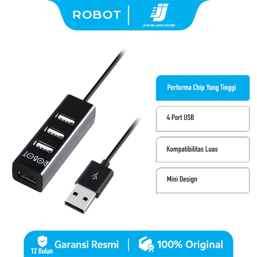 Jual ROBOT H140-80 USB HUB 4 Port 4 Ports USB HUB 80cm Portable Multi ...