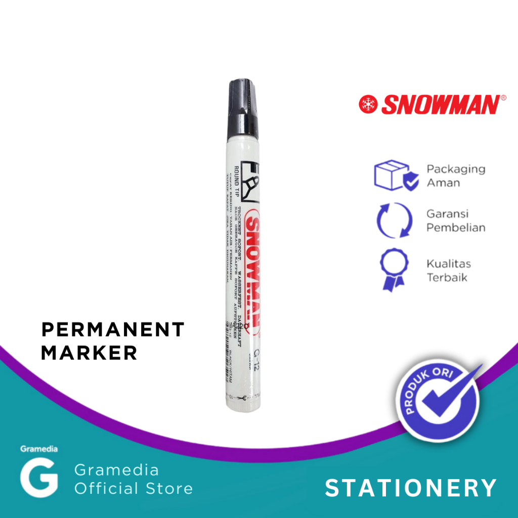 Jual Snowman Marker G-12 Black | Shopee Indonesia