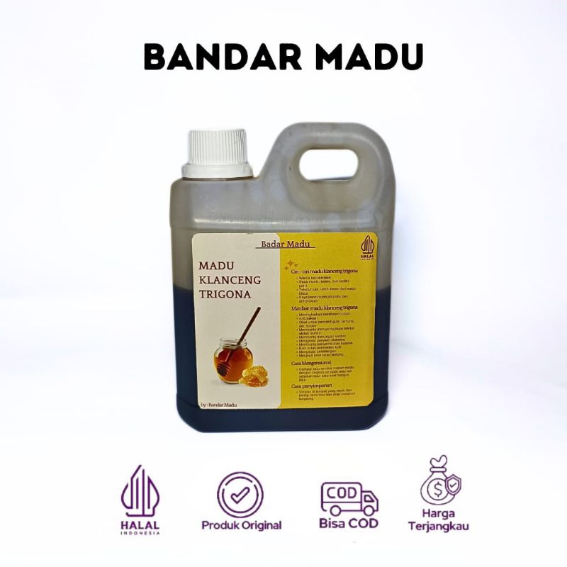 Jual Madu Klanceng Ternak Kemasan 1 Kg - Madu Hitam Trigona - Madu Murni 1000 gram | Shopee ...