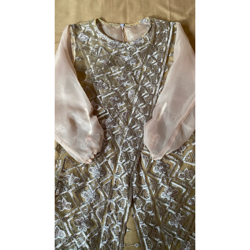 Jual Outer Brokat Organza Cream (Full Payet) | Shopee Indonesia