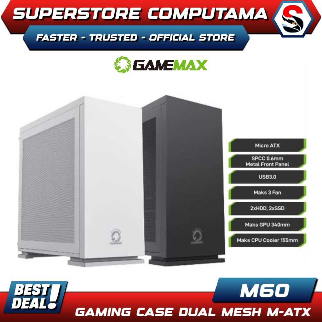 Jual Casing GameMax M60 Dual Mesh Micro ATX Gaming Case | Shopee Indonesia