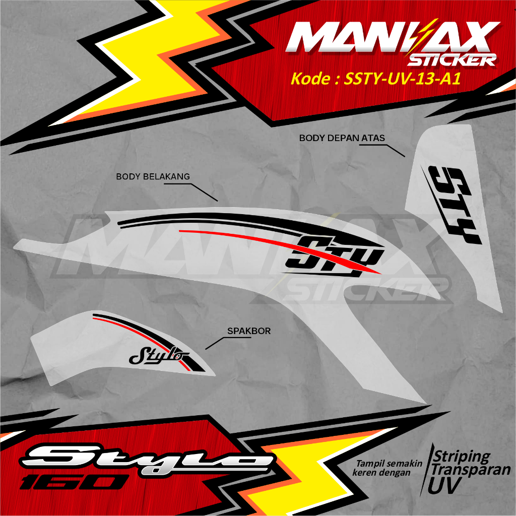 Jual STIKER STRIPING STYLO 160 GRAFIS API TRANSPARAN / STIKER MOTOR ...