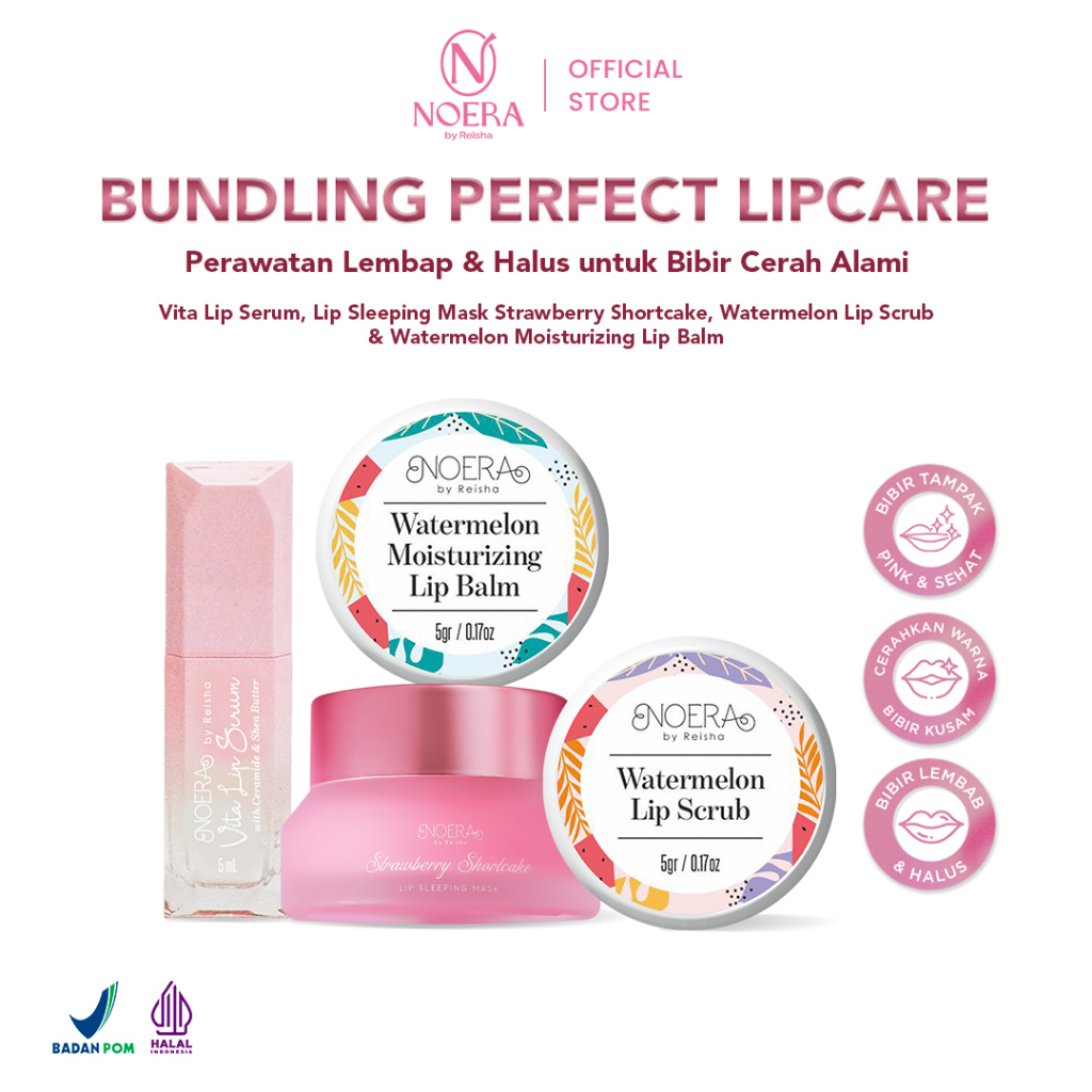 Jual Noera Bundling Perfect Lipcare | New Vita Lip Serum + Watermelon ...