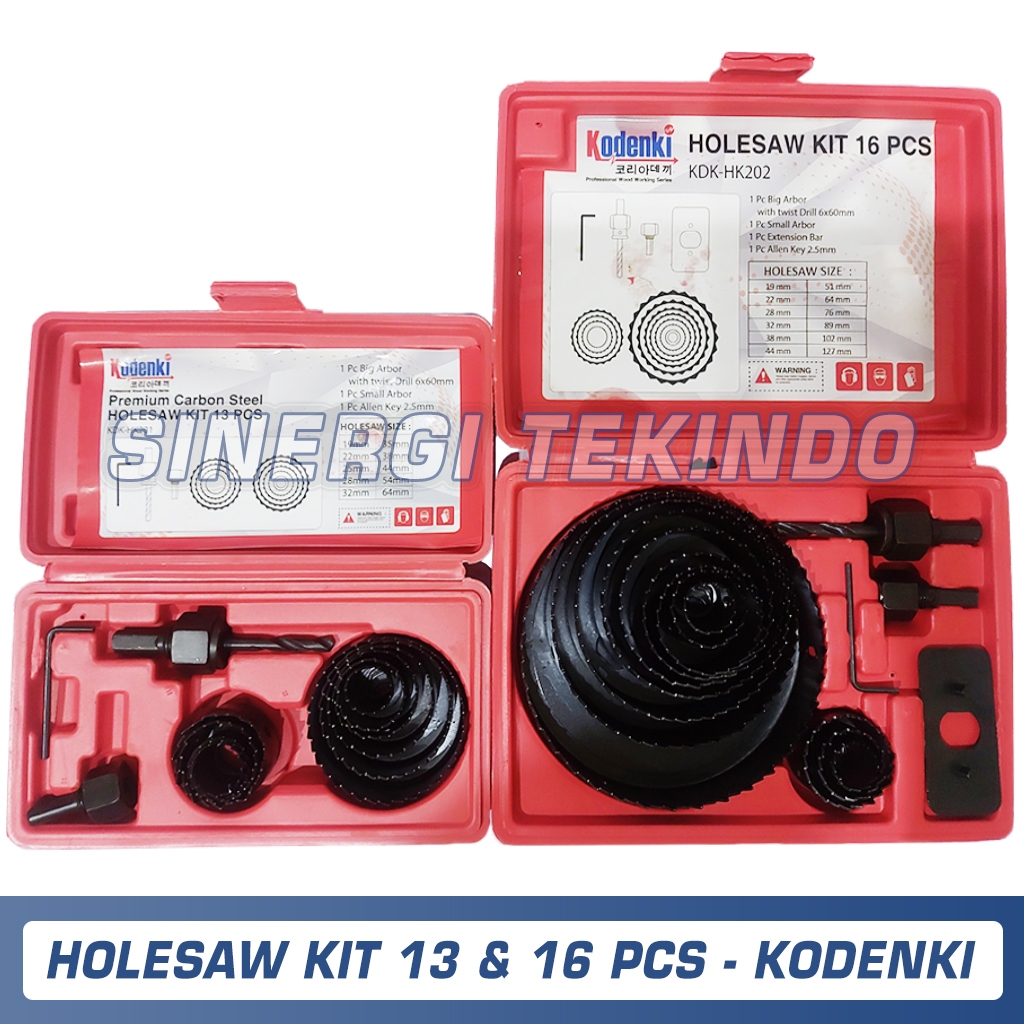 Jual Mata Bor Pelubang Kayu PVC Hole Saw Gergaji Lubang 13 & 16 Pcs ...