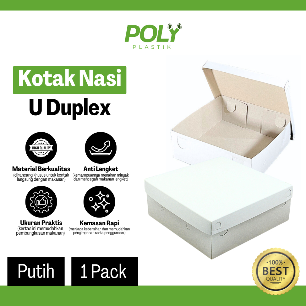 Jual Kotak Nasi Tebal untuk Katering Dus 18x18 20x20 Duplex Putih Per ...