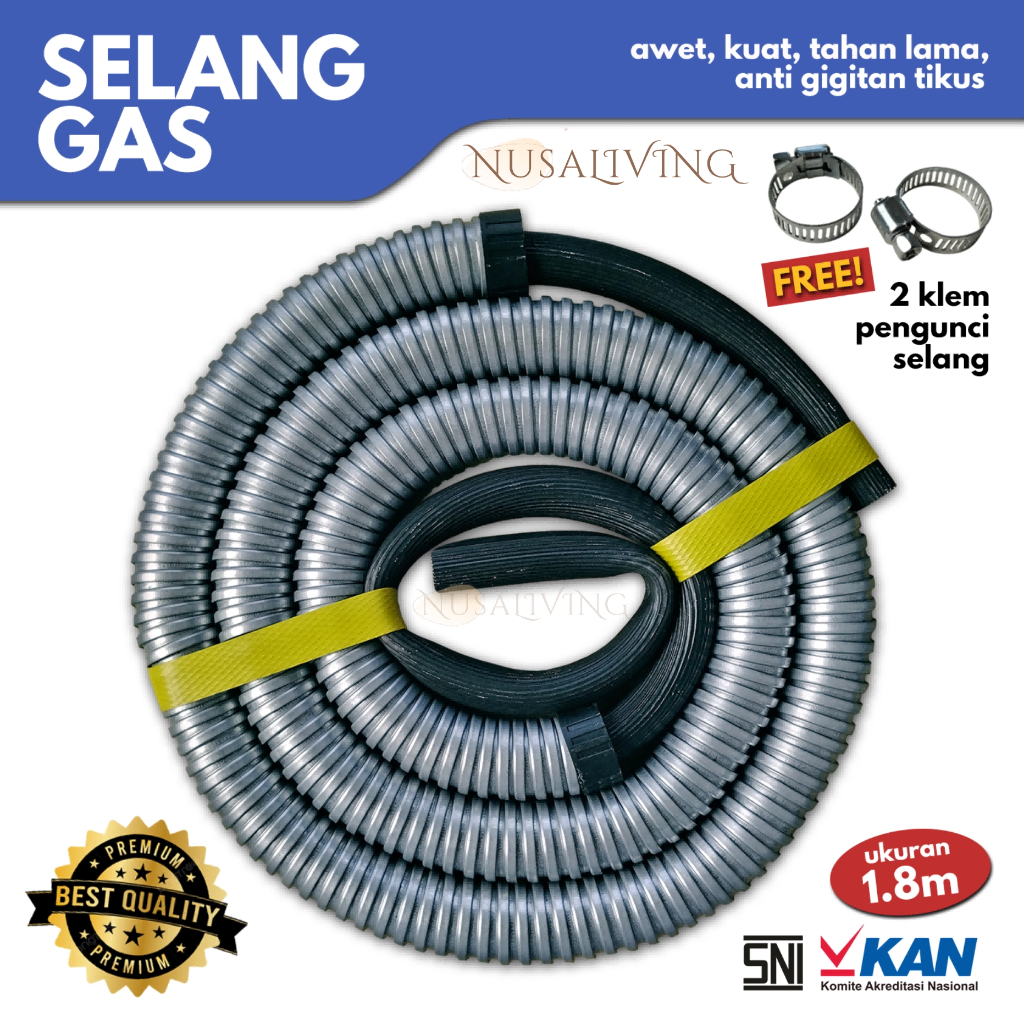 Jual Selang Spiral 1.8M Gas Selang Regulator Gas Tekanan Rendah ...