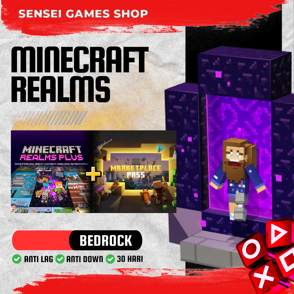 Jual MINECRAFT BEDROCK EDITION REALM SERVER 30 HARI Include Marketplace ...