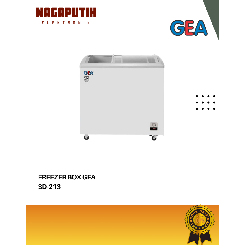 Jual GEA Sliding Curve Glass Door Chest Freezer SD-213 GARANSI RESMI | Shopee Indonesia