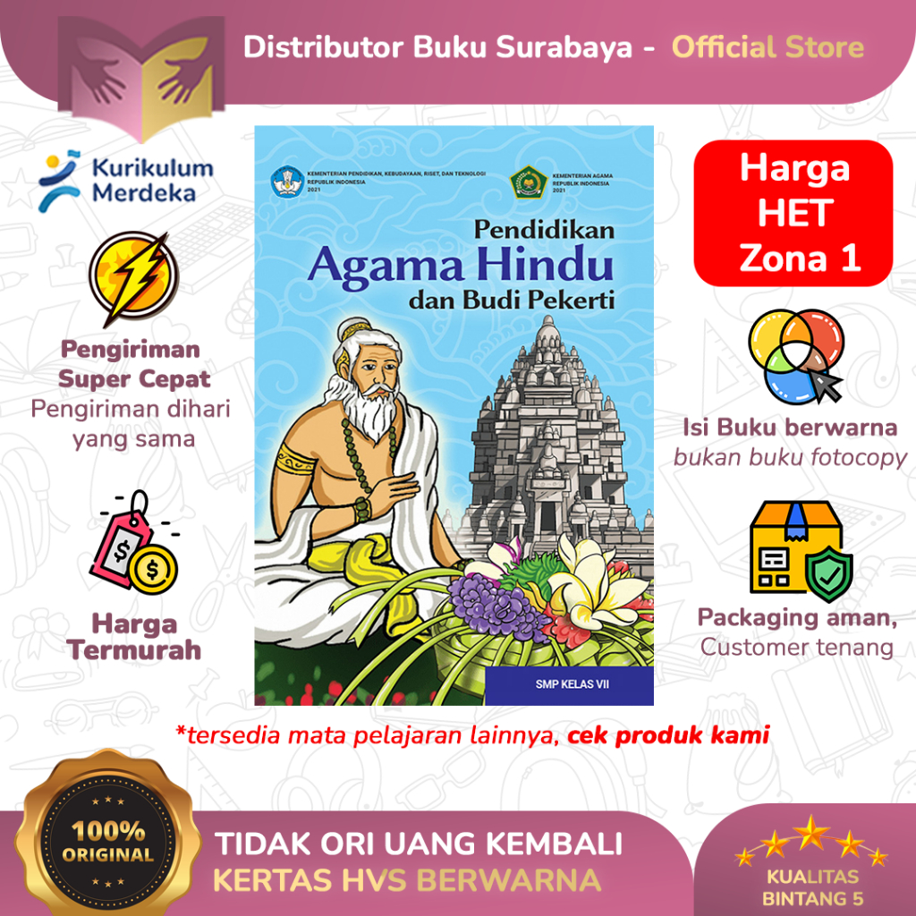 Jual Buku Agama Hindu Kelas 7 SMP - Buku Paket Siswa - Kurikulum ...