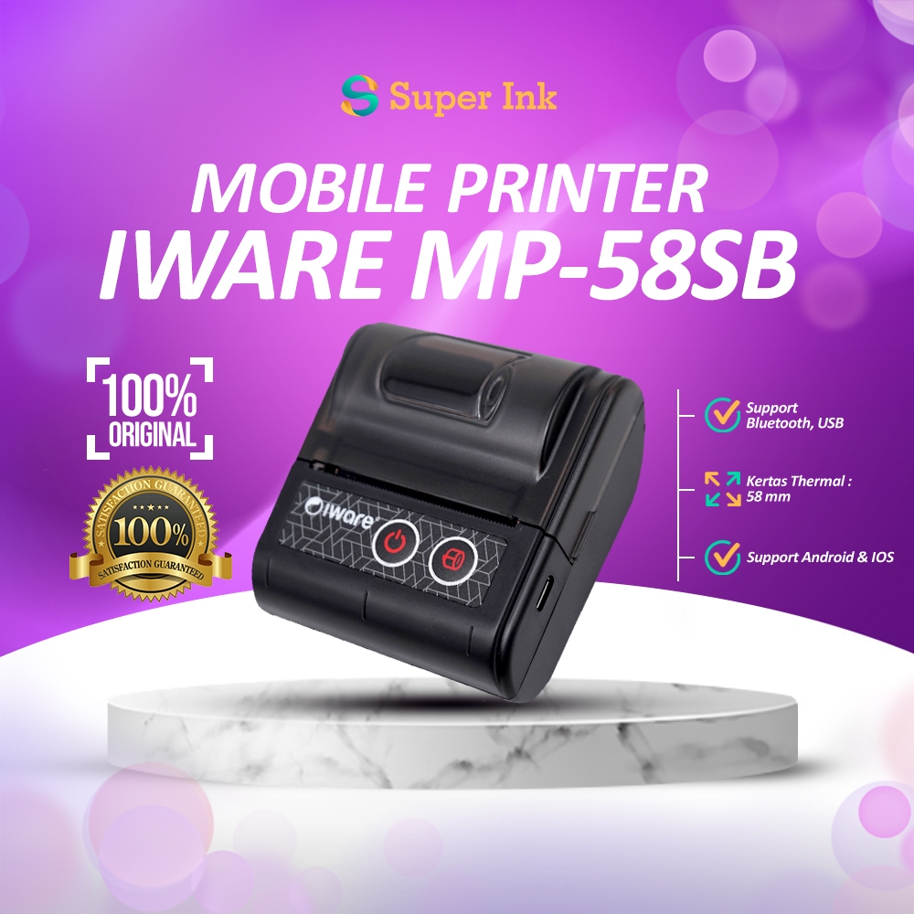 Jual Printer Bluetooth Thermal Mobile Iware MP-58SB 58mm POS Kasir Resi ...
