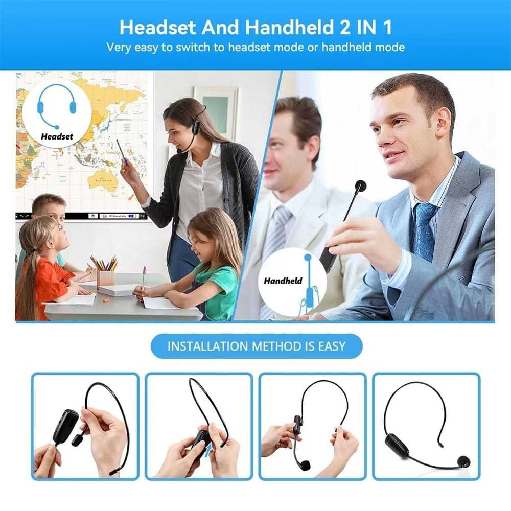 Jual Microphon mikropon wireles TaffSTUDIO 2 Mic Headset bando original ...