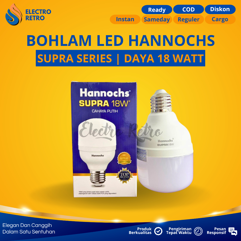 Jual LAMPU LED HANNOCHS 18 WATT BOHLAM HANNOCHS SUPRA SERIES 18 WATT CAHAYA PUTIH LAMPU HANNOCHS ...