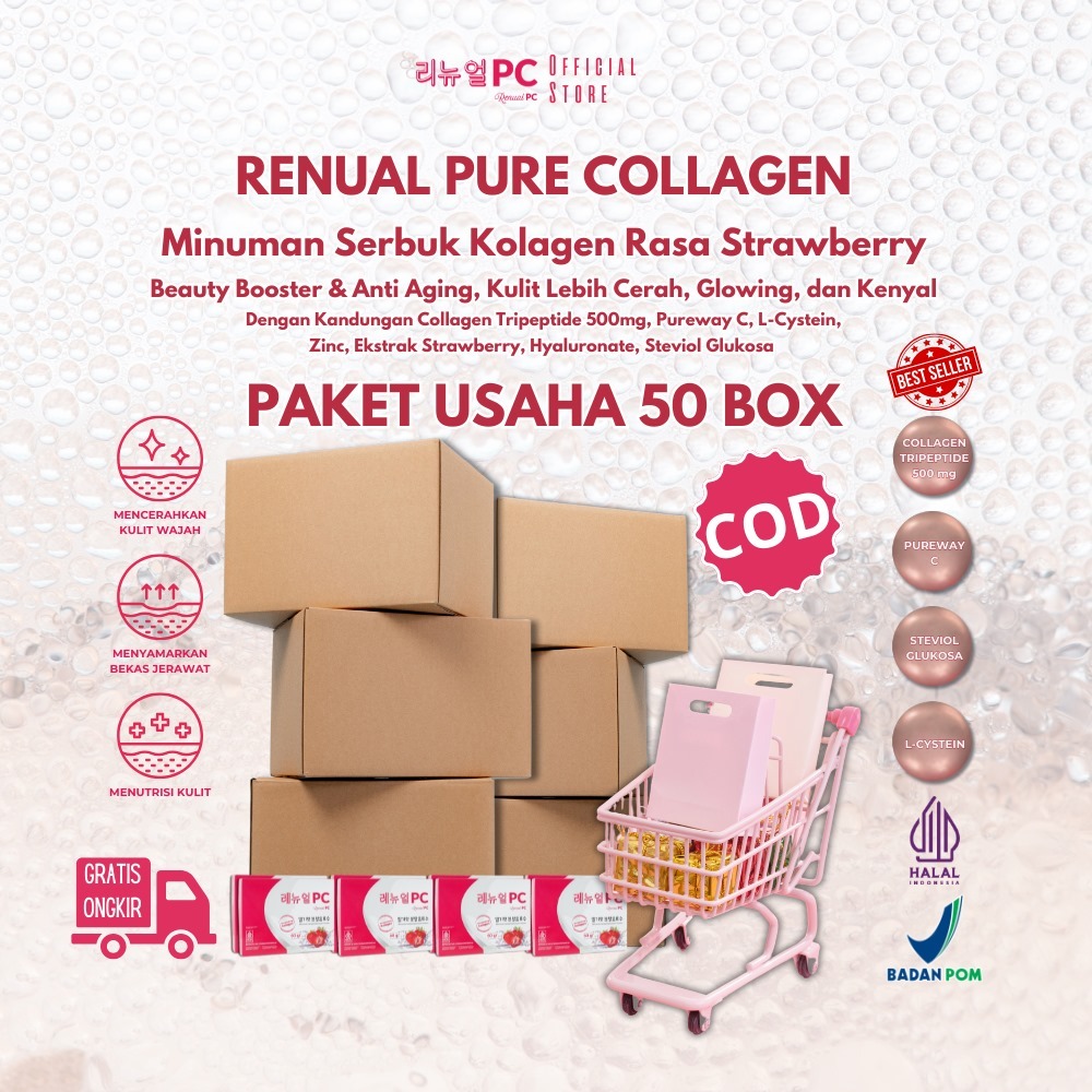 Jual Paket Usaha Melesat - Renual Pure Collagen 1 Karton isi 50 Box ...