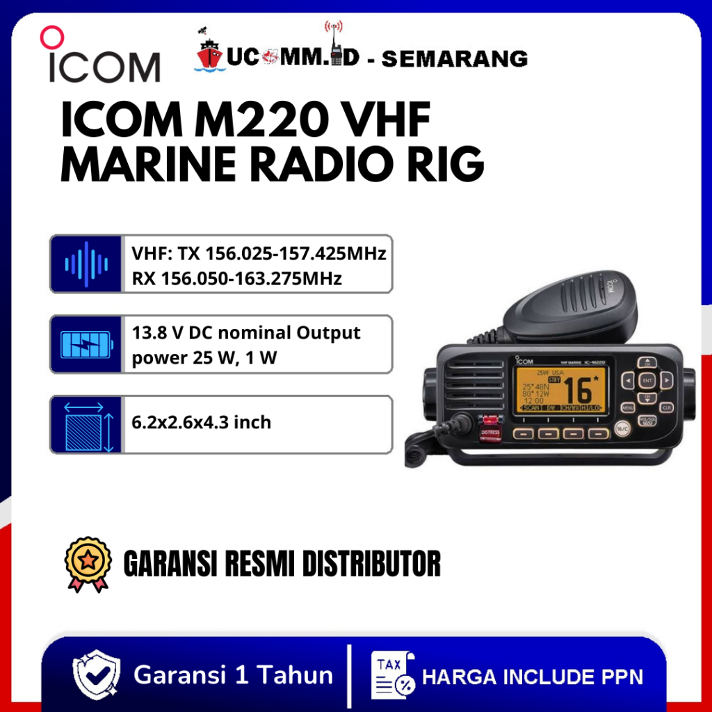 Jual ICOM Ic M220 M 220 Vhf Radio Rig Marine Icom M-220 m220 Original ...